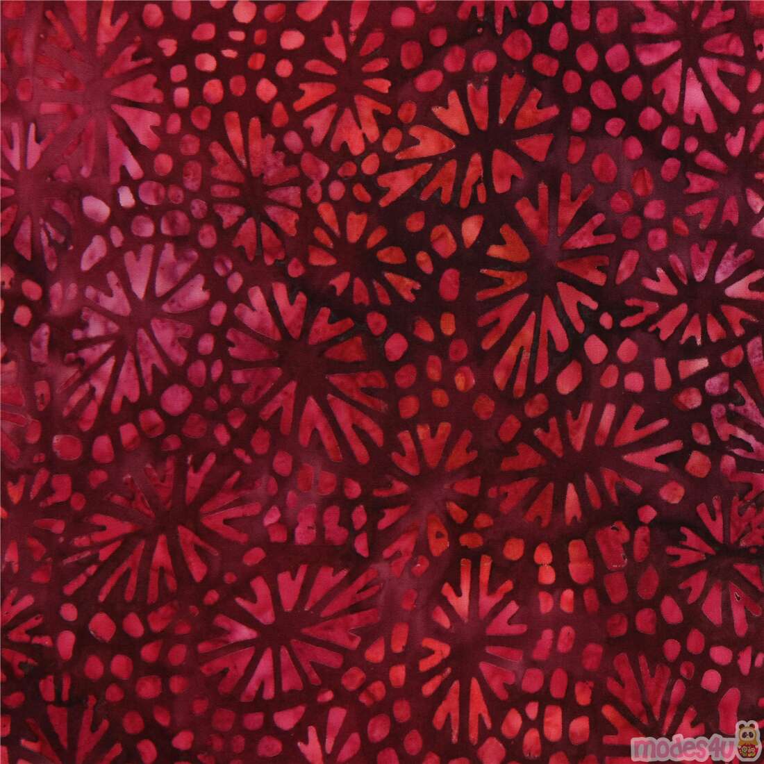 dark red florals by Robert Kaufman Batik Fabric by Robert Kaufman - modes4u