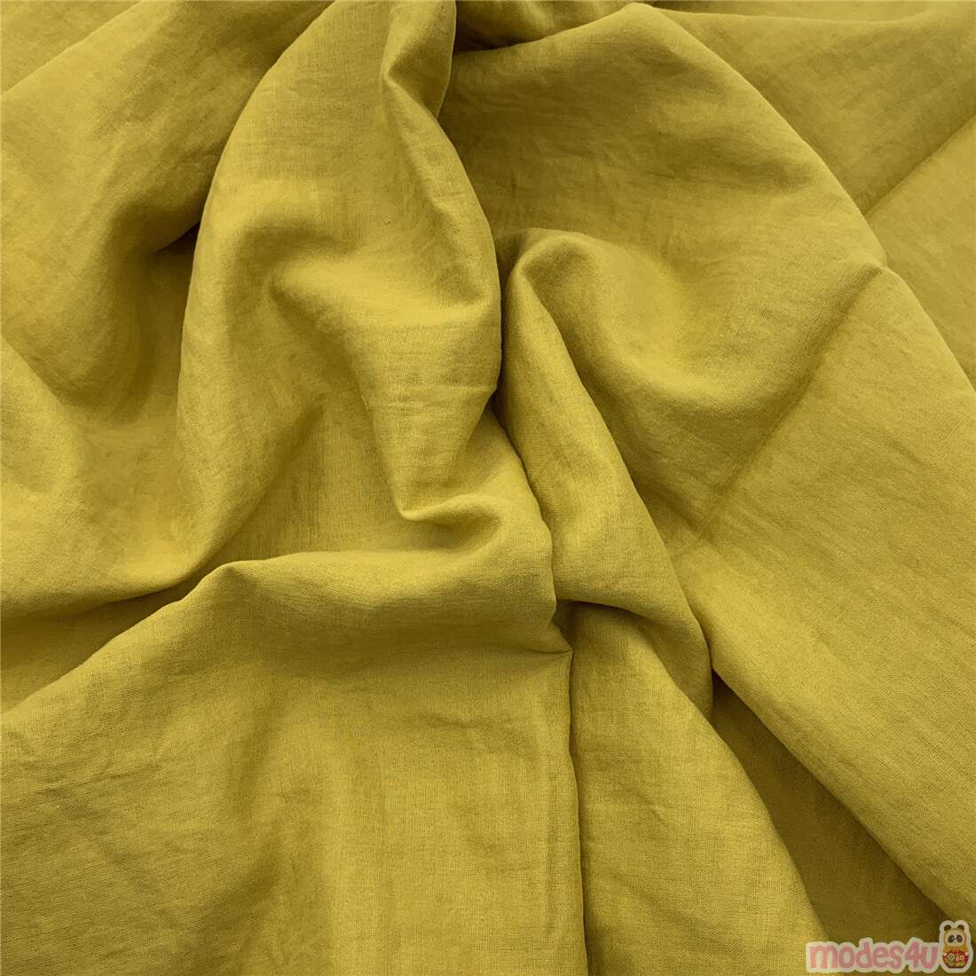 Tela de gasa doble en amarillo mostaza claro de Japón - modesS4u