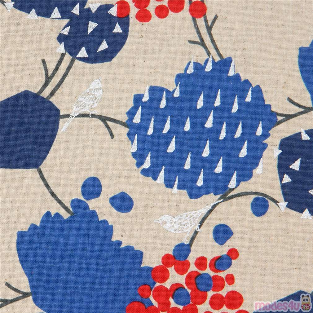 embellished natural color echino canvas fabric with shapes Fabric by ...