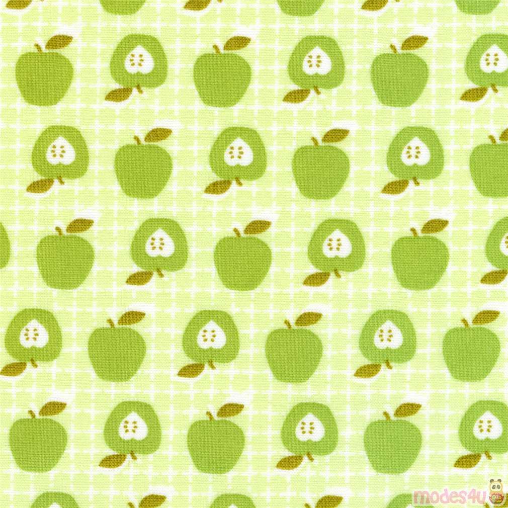 fabric by Robert Kaufman with green apples Fabric by Robert Kaufman ...
