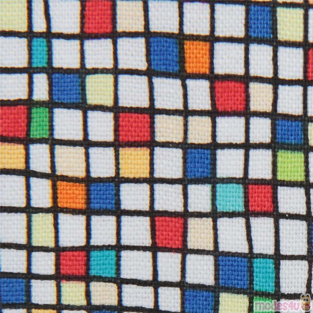 fabric with colorful mini square rectangles shape Quilting Treasures ...