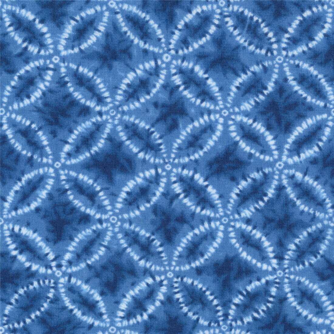 flower and star pattern fabric by Robert Kaufman in blue Fabric by ...