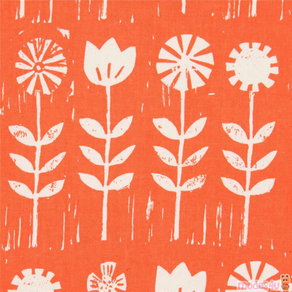 flower orange fabric by Cotton and Steel Fabric by Cotton + Steel - modes4u