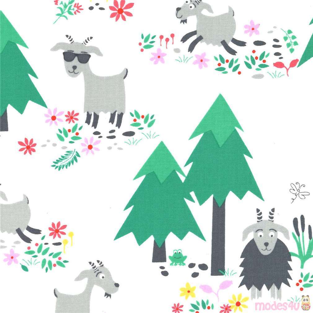 goat fabric by Michael Miller in white Fabric by Michael Miller - modes4u