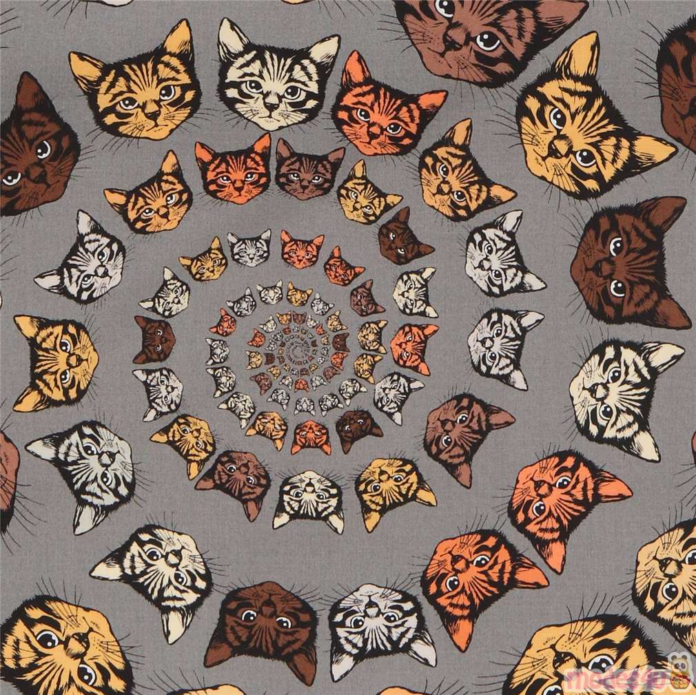 grey cat fabric by Alexander Henry Fabric by Alexander Henry - modes4u