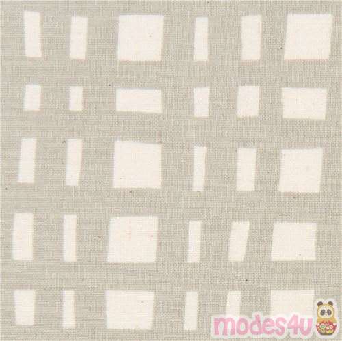 Grauer Stoff mit naturfarbenen Quadraten von Cotton + Steel Fabric by ...