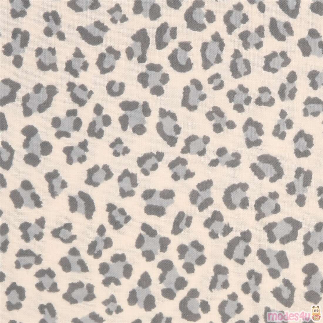 grey leopard spots double gauze cotton fabric by Kokka Fabric by Kokka ...