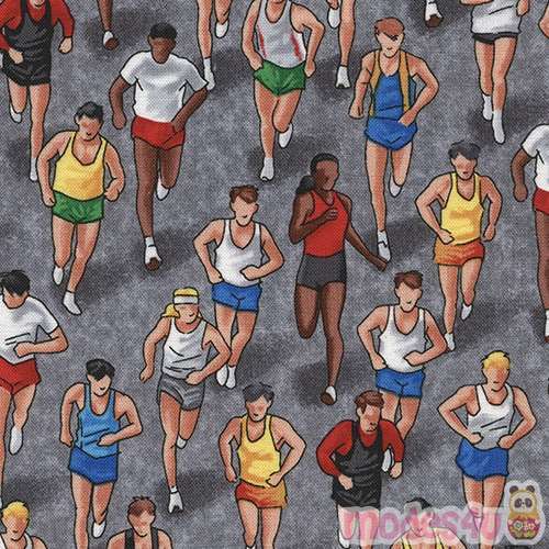 grey marathon runner Timeless Treasures fabric USA Fabric by Timeless ...