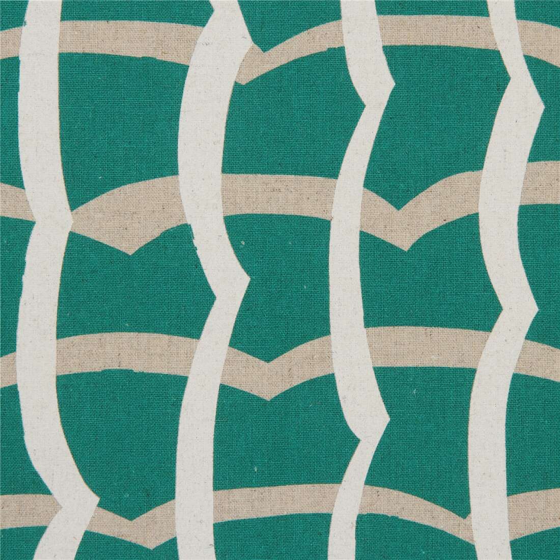 Tela de lona laminada verde cerceta con cuadrícula de echino Fabric by ...