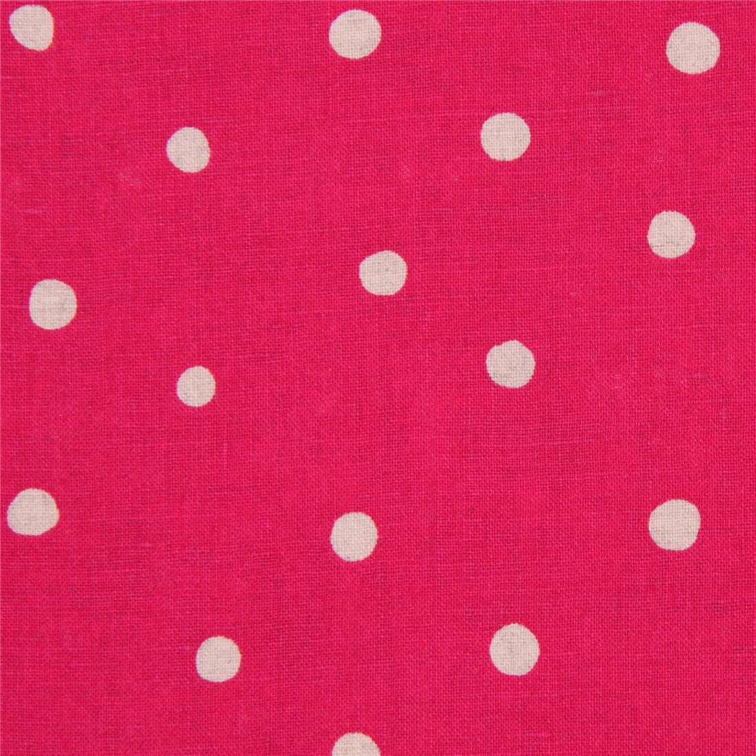 hot pink linen fabric light grey dot from Japan Fabric by Cosmo - modes4u