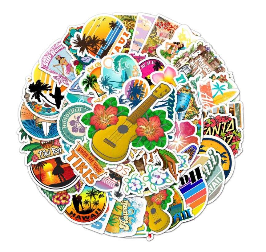 island life sticker pack flake diecuts 50 unique designs waves oceans ...