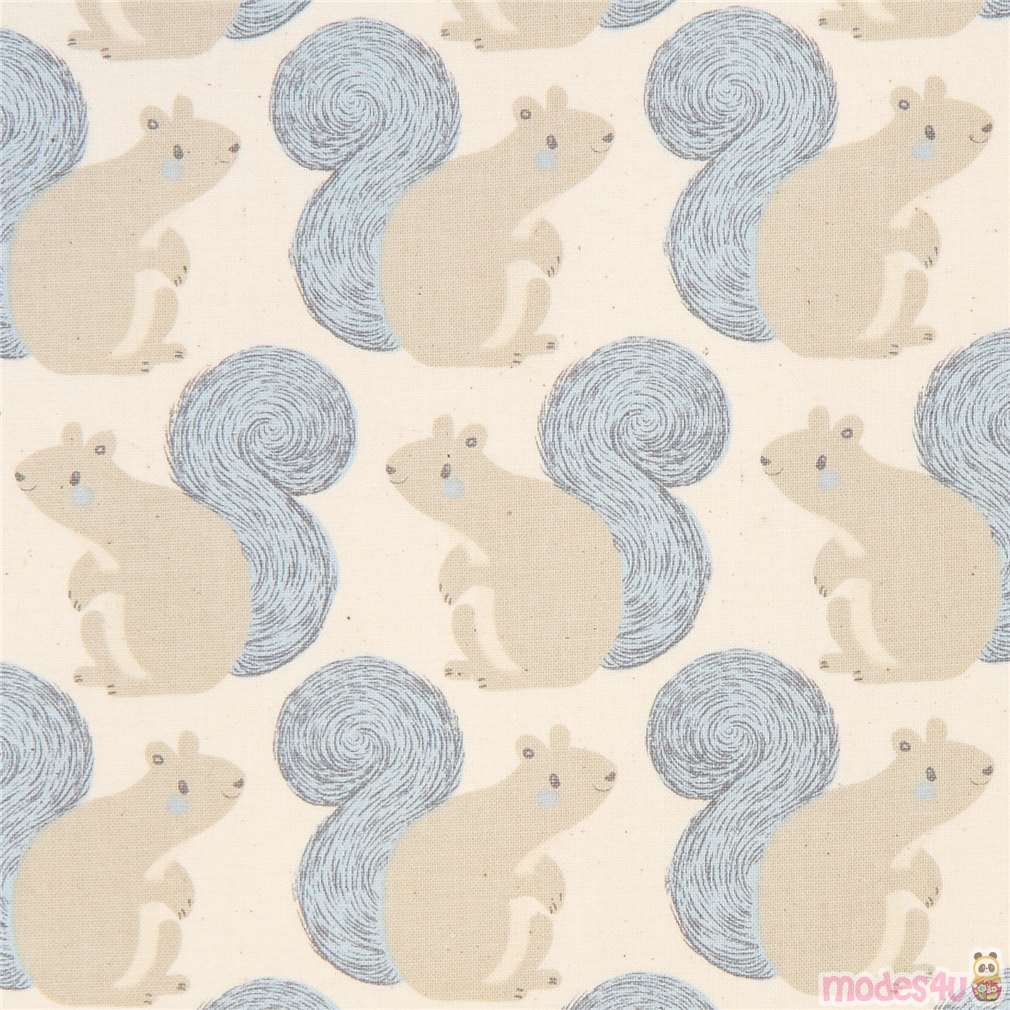 light beige squirrel animal fabric by Cotton and Steel Fabric by Cotton ...