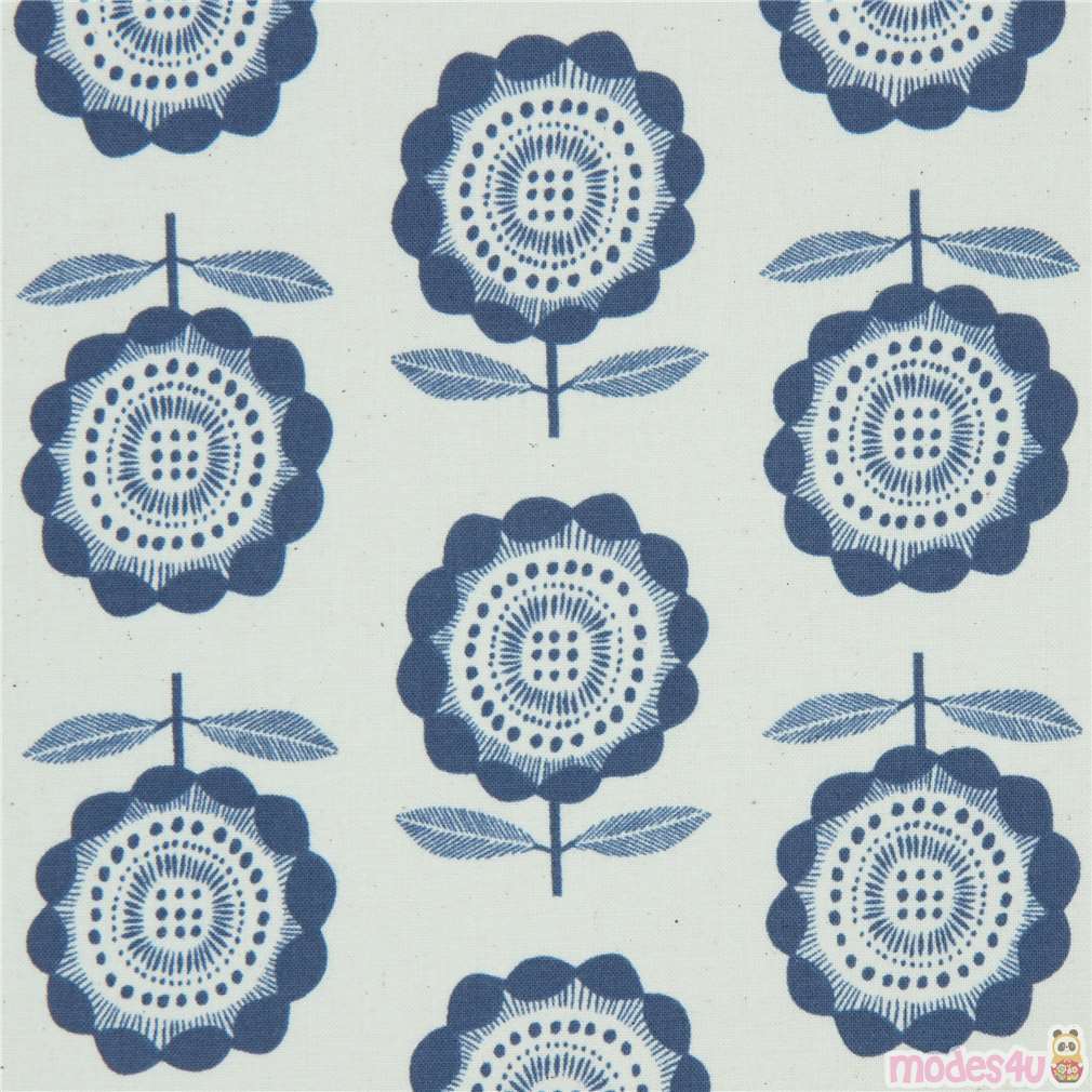 light blue quilting fabric with flowers by Cotton and Steel Fabric by ...