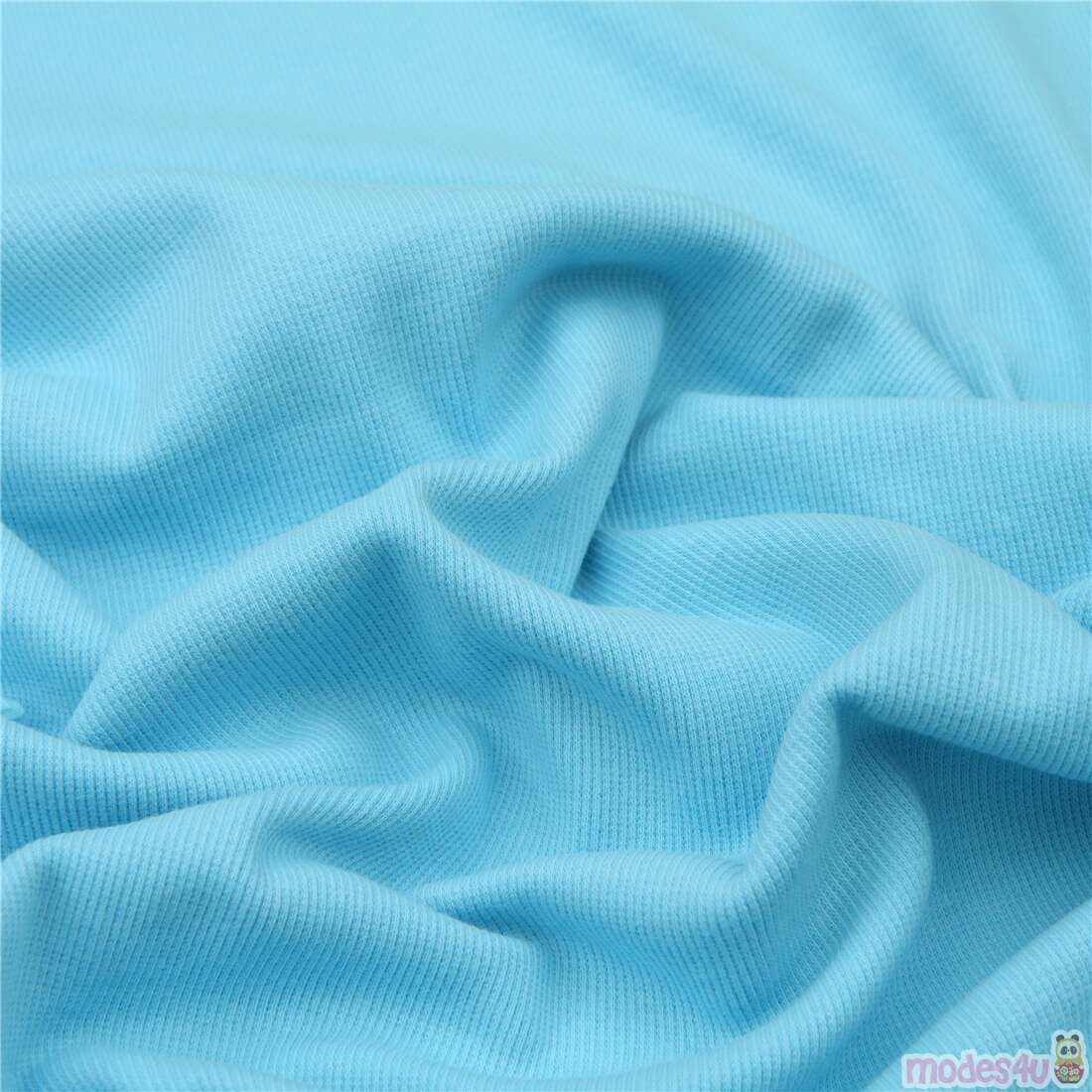 light blue ribbed cuffing tubular knit fabric Fabric by Japanese Indie ...