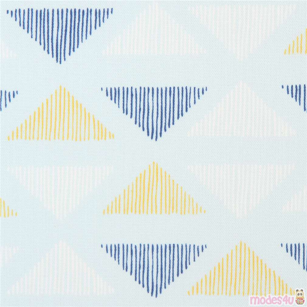light blue with triangle Cloud 9 organic Canvas fabric Lines and Shapes ...