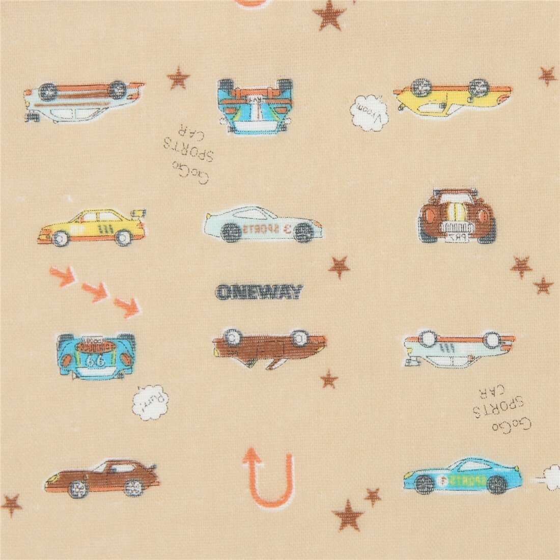 Cute Retro Colorful Small Race Cars Fabric by Kokka - modes4u