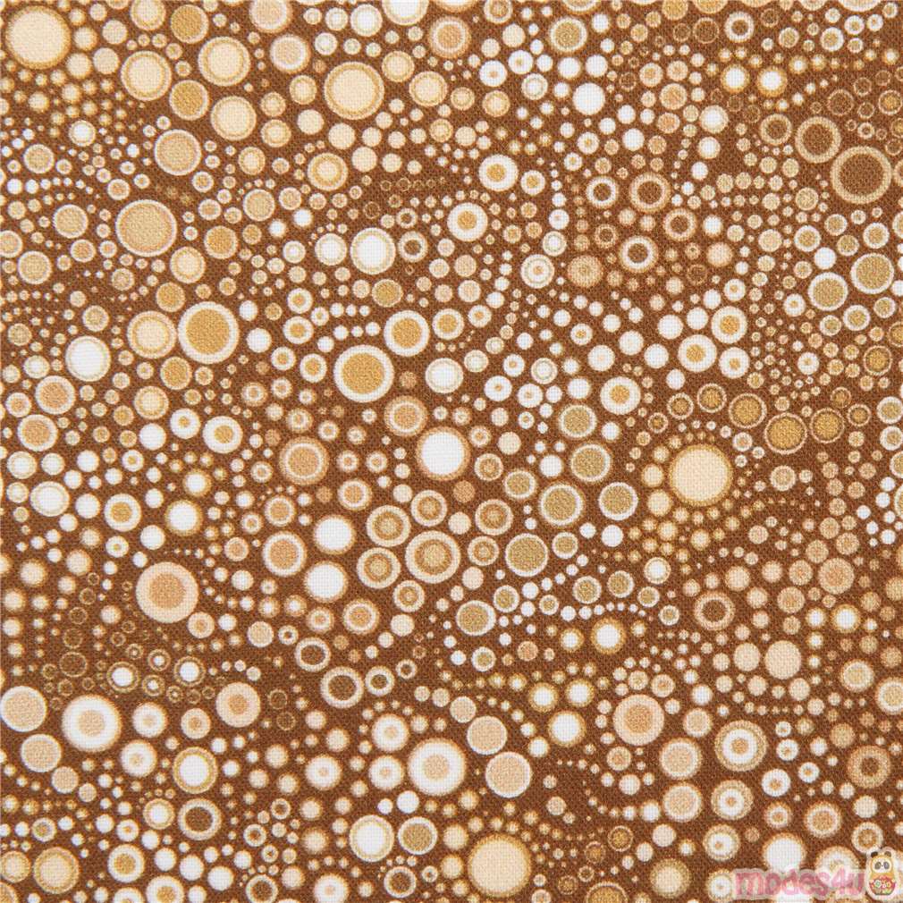 light brown white circle dot bubble fabric Robert Kaufman Effervescence ...