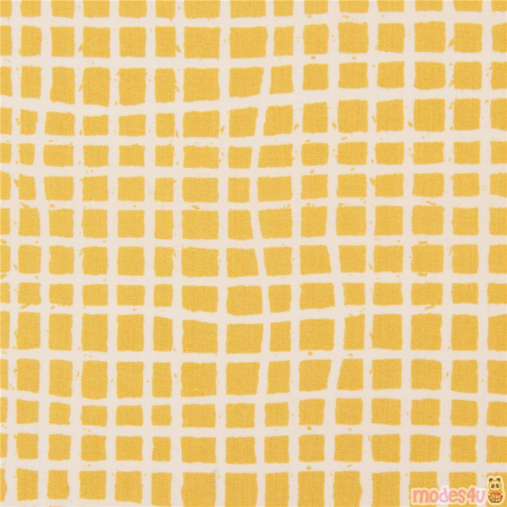 light cream and yellow grid pattern organic fabric by birch from the ...