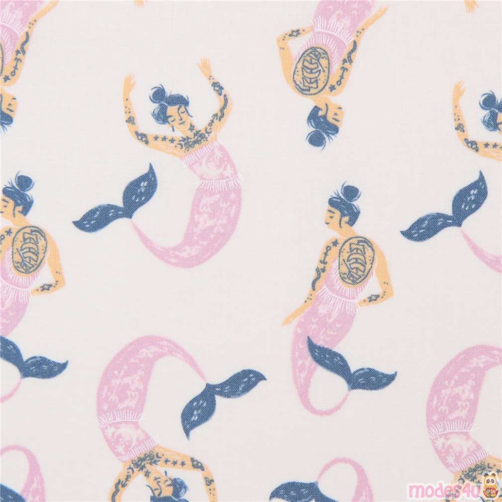 light cream fabric with mermaid by Dear Stella USA Fabric by Timeless ...