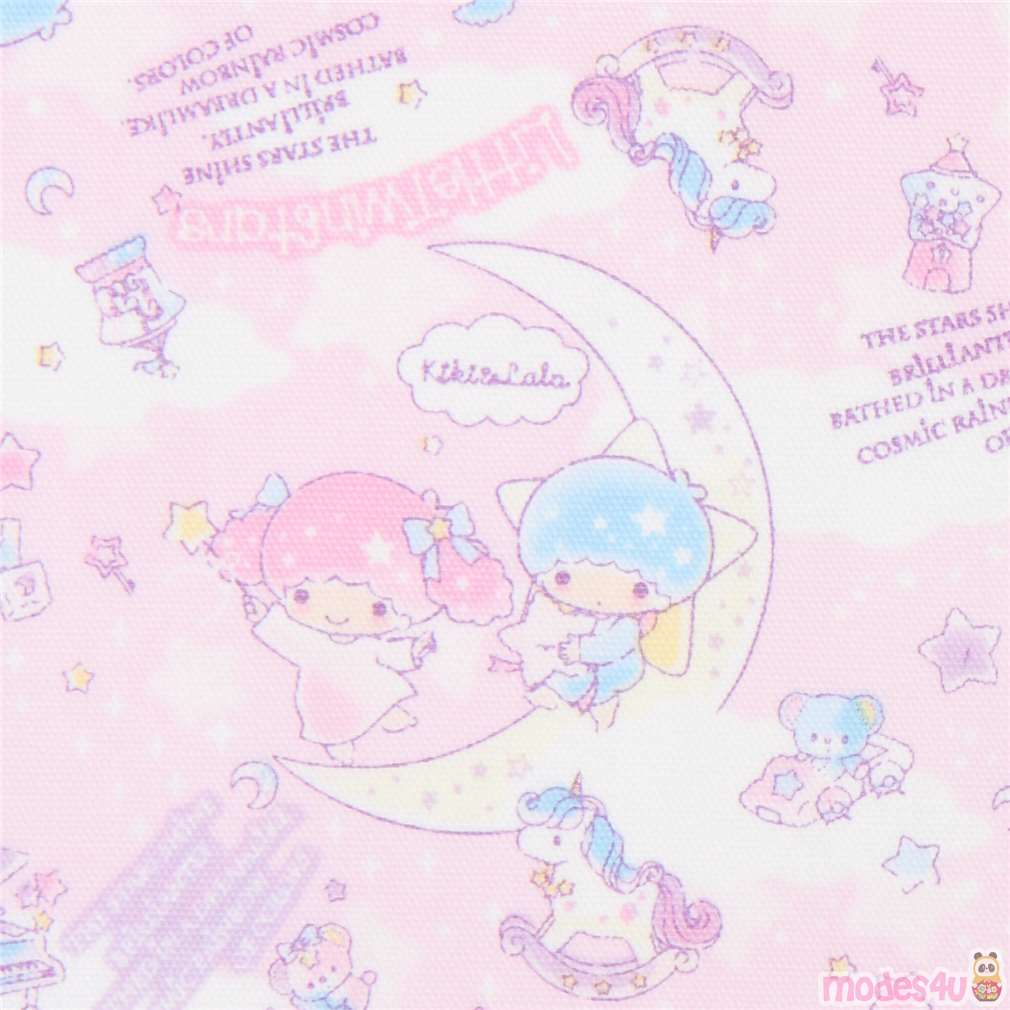 light pink Little Twin Stars moon toy oxford fabric Fabric by Sanrio ...