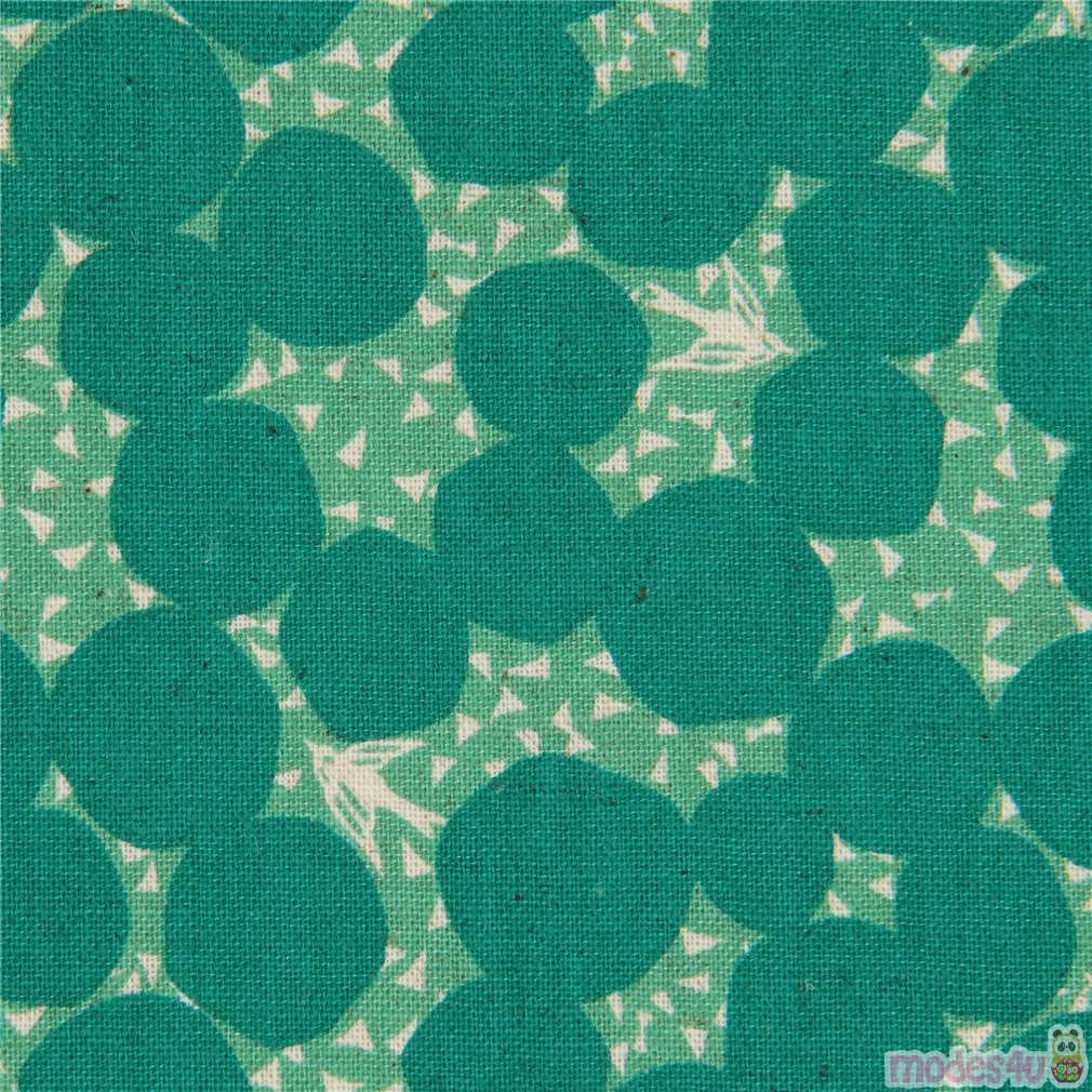 linen cotton sheeting laminate fabric by echino in green with dots ...