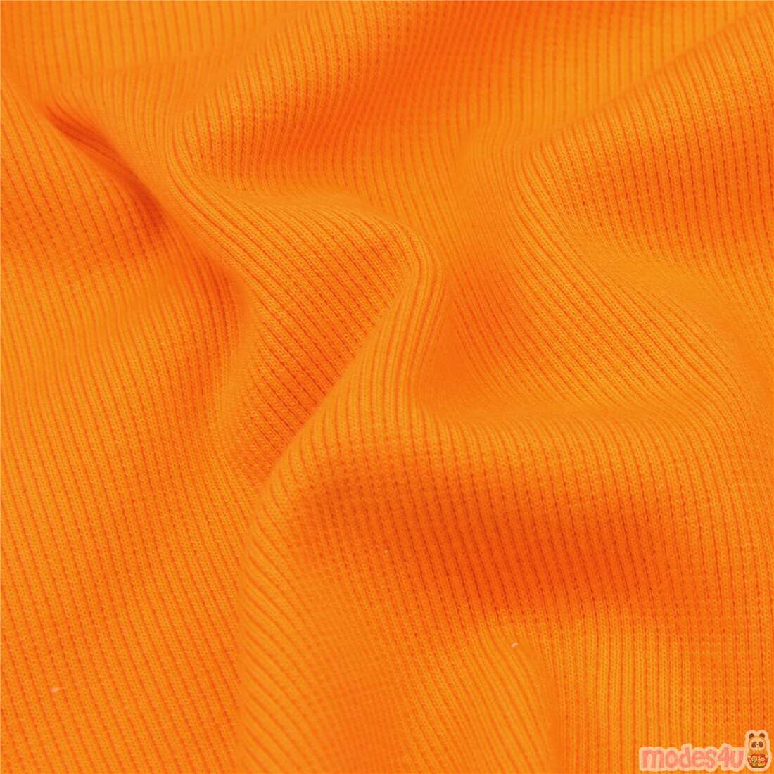 mandarin orange tubular ribbed knit cuffing fabric Fabric by Japanese ...