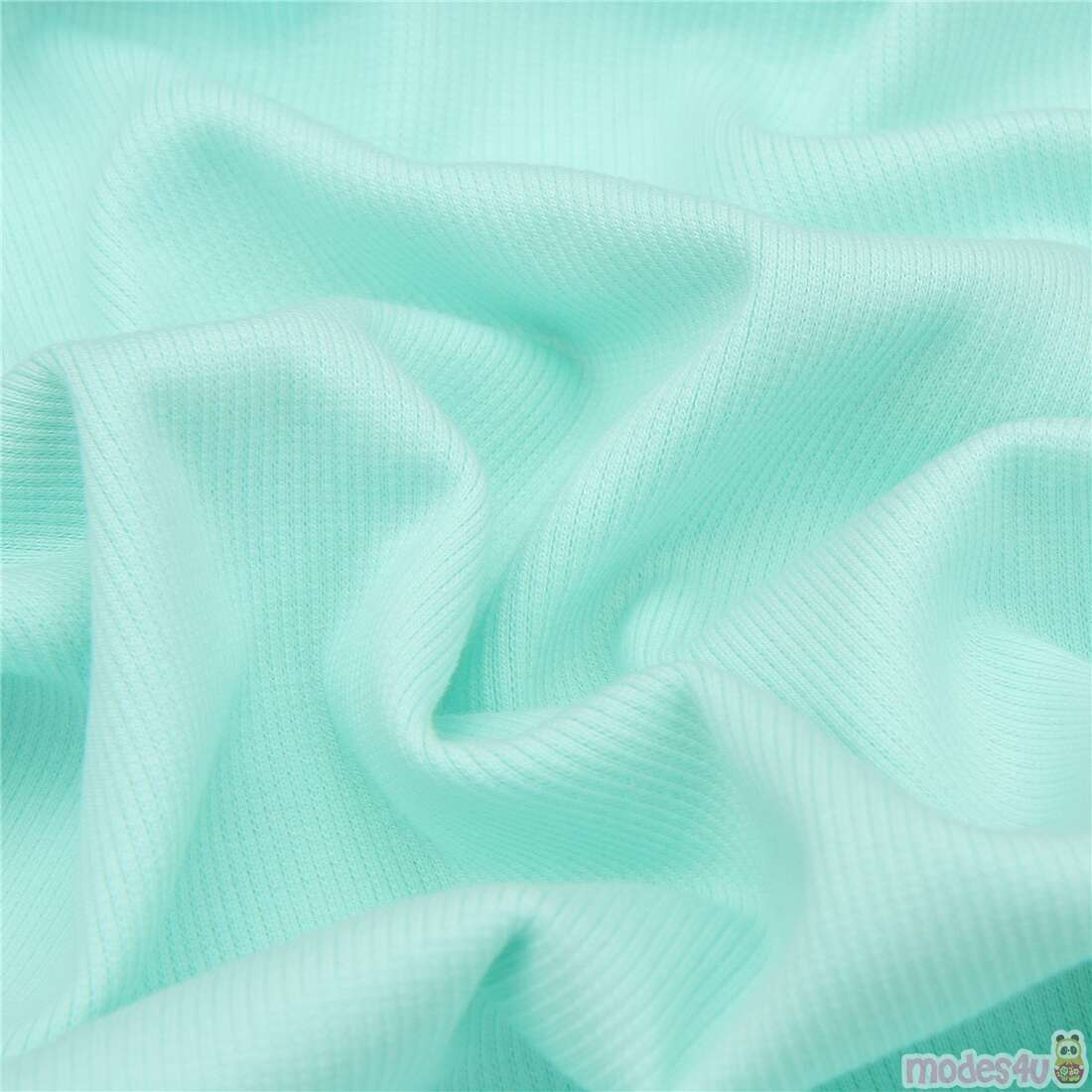 mint green ribbed knit fabric Fabric by Japanese Indie - modes4u