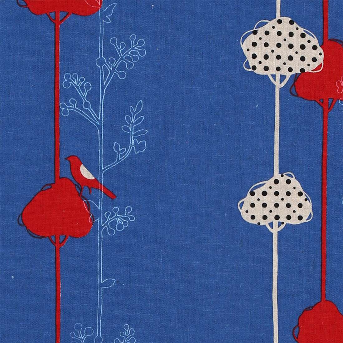modern blue canvas fabric red bird by Echino Fabric by Echino Fabrics ...