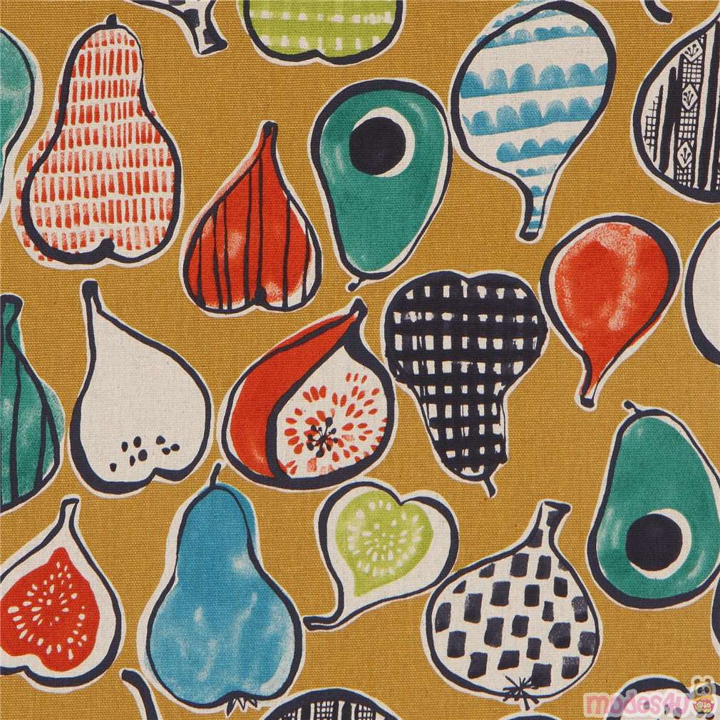 mustard Cosmo pear oxford fabric Fabric by Cosmo - modes4u