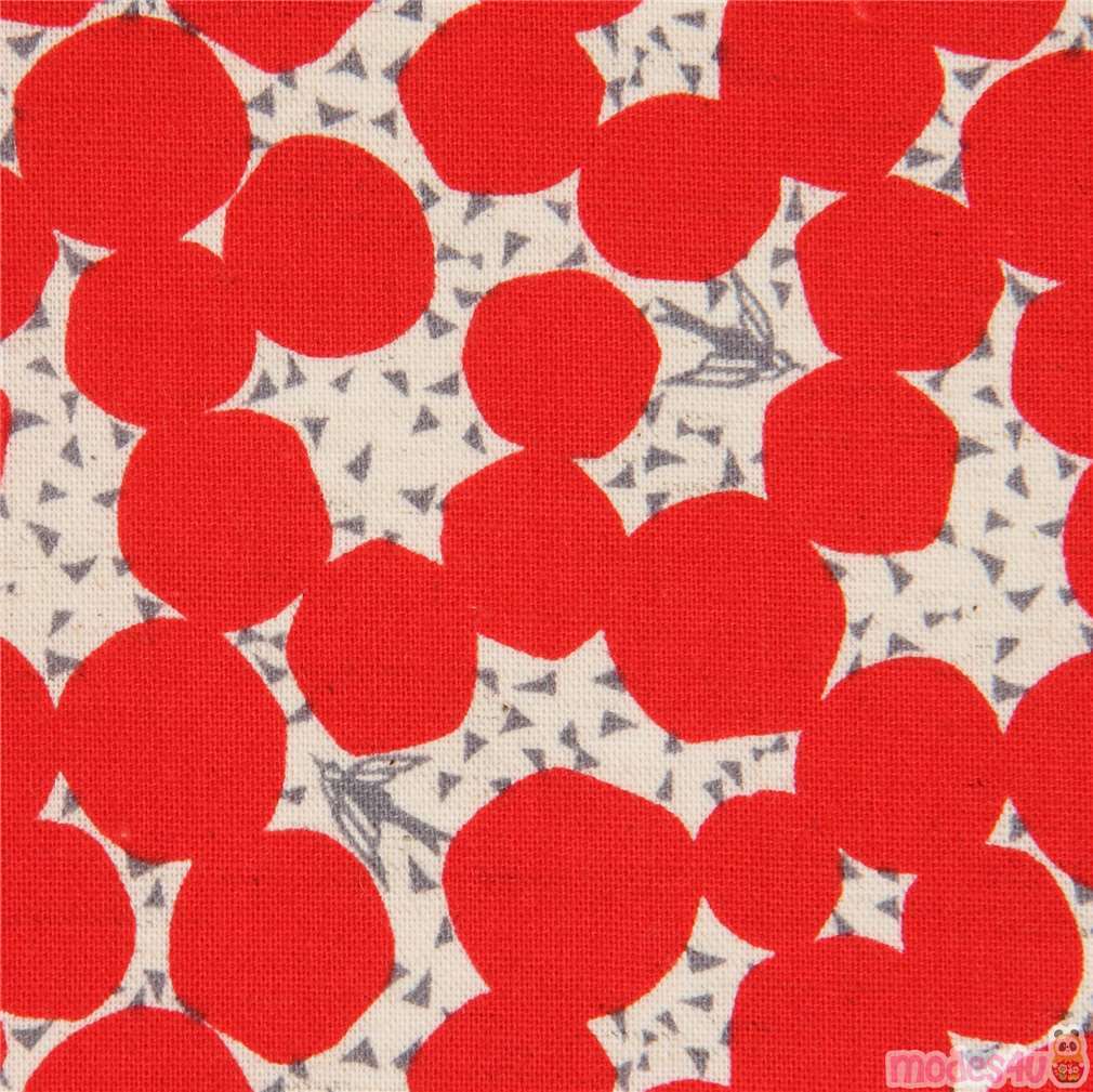 natural color linen cotton sheeting laminate fabric with red dots by ...