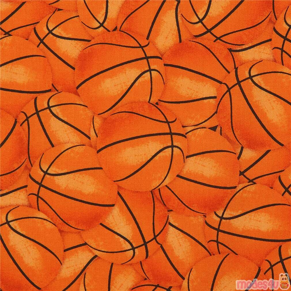 Remnant (35 x 112 cm) - packed orange basketball fabric by Timeless ...