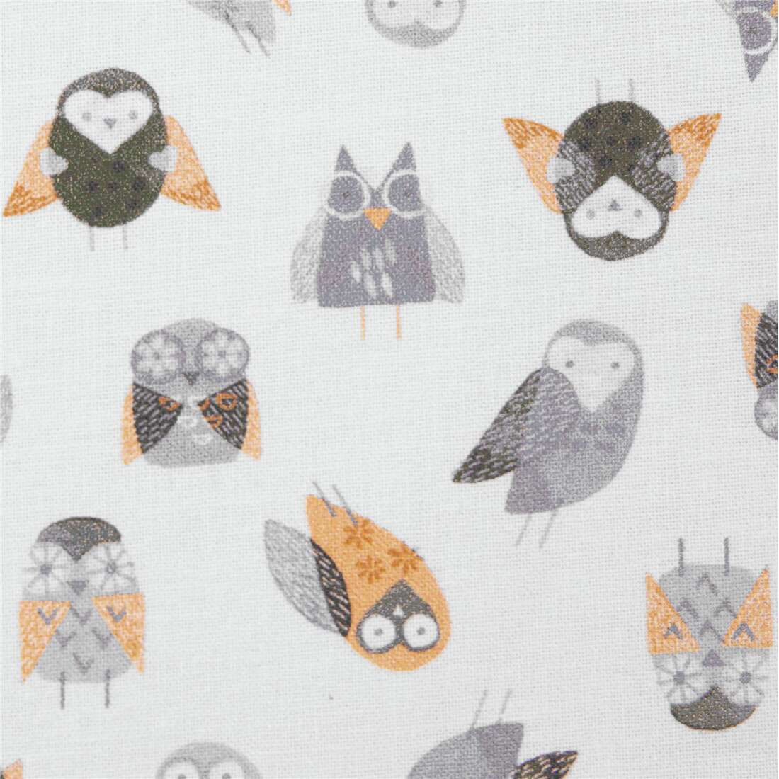 Hooters Stamped Charming Grey Owls Fabric by Dear Stella - modes4u