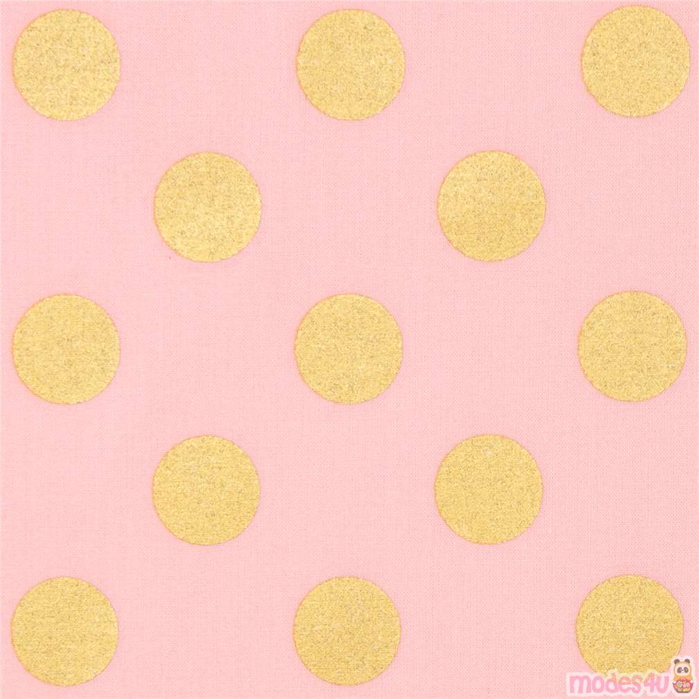 Remnant 41 cm - pink Michael Miller fabric Quarter Dot Pearlized with ...