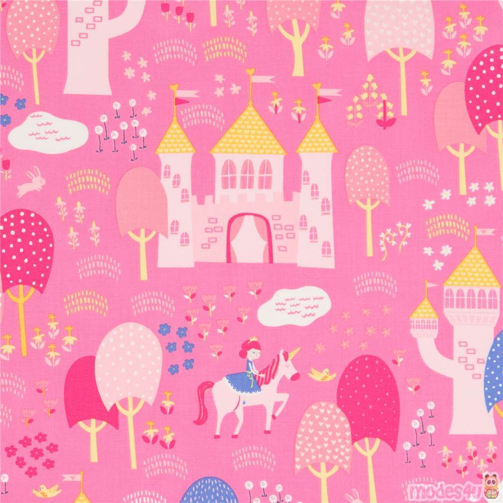 pink fairy tale Moda fabric Fabric by Japanese Indie - modes4u