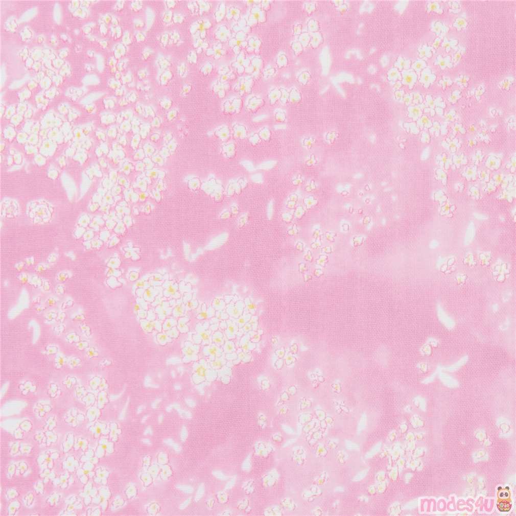 Fat Quarter (50 x 53 cm) - pink nani iro metallic white double gauze ...