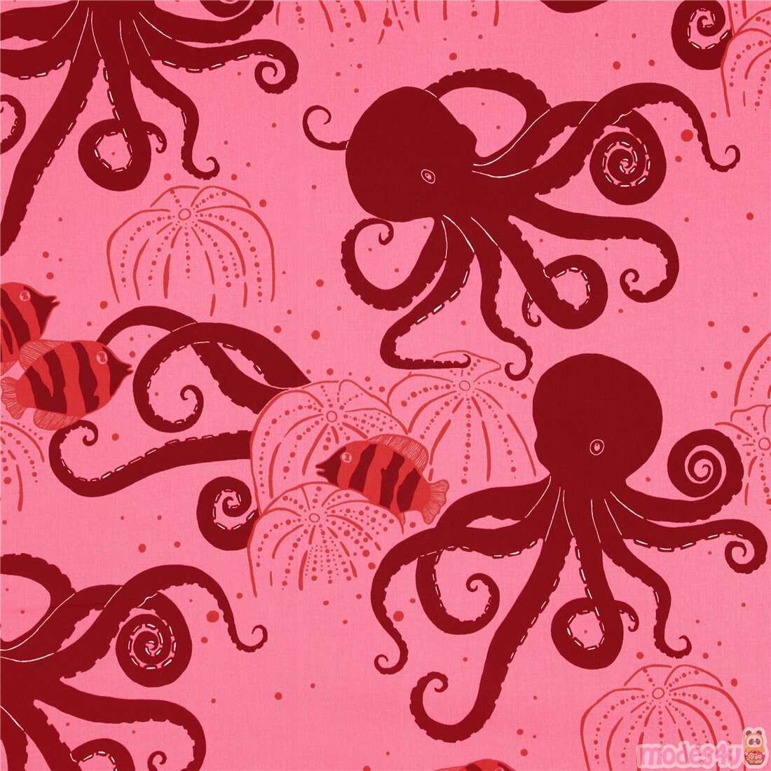 pink octopus fabric by Alexander Henry fabric Fabric by Alexander Henry ...