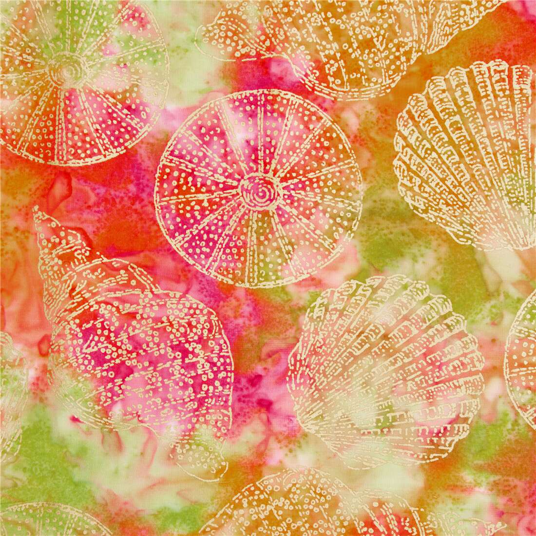 pink orange sarong batik style cotton fabric tie dye sand gems metallic ...