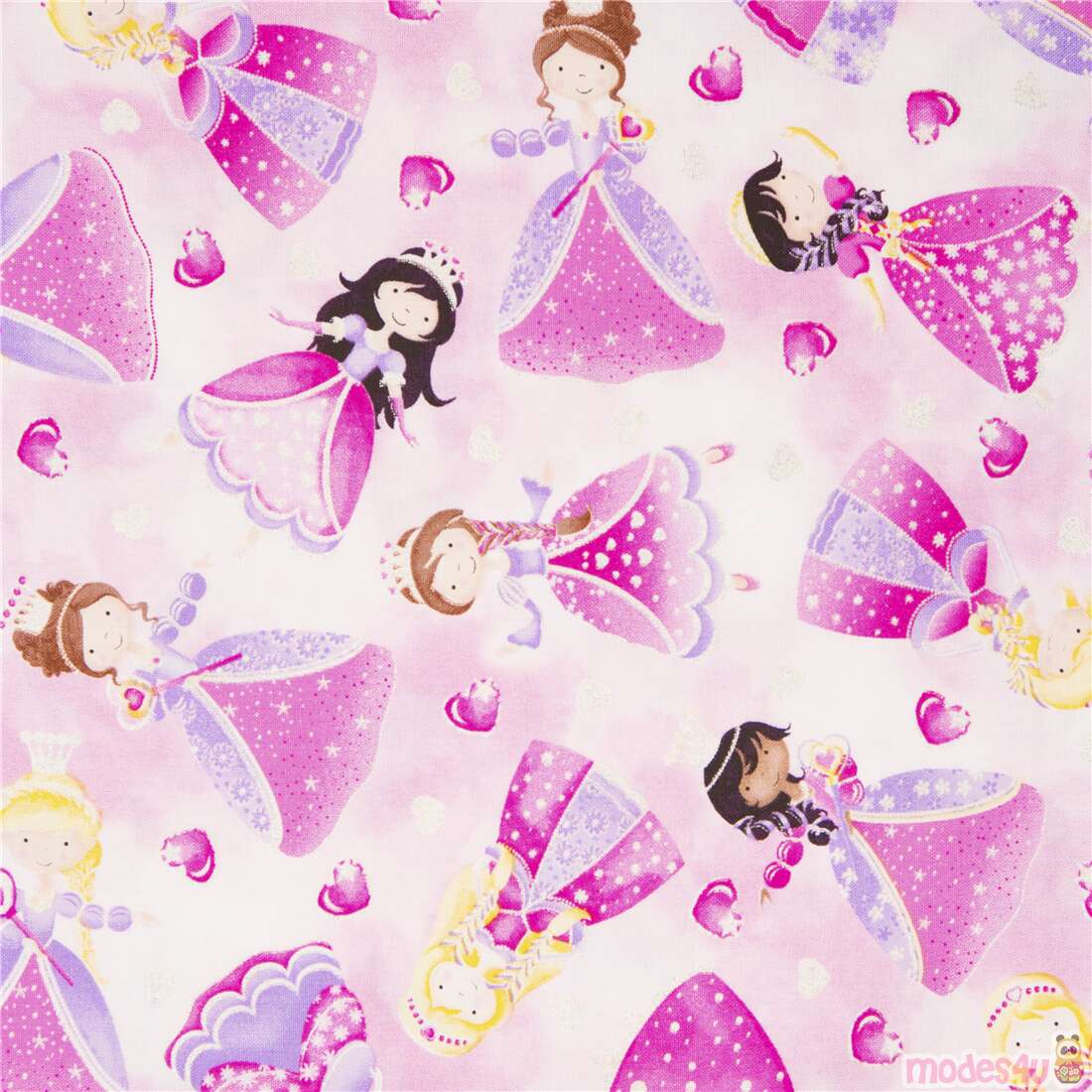 pink super cute castle princess glitter fabric little girls Timeless ...