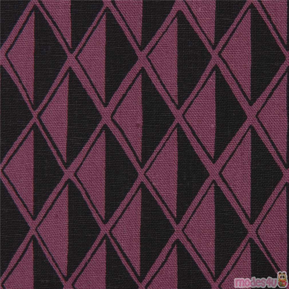 Remnant (14 x 110 cm) - purple black Robert Kaufman triangle diamond ...