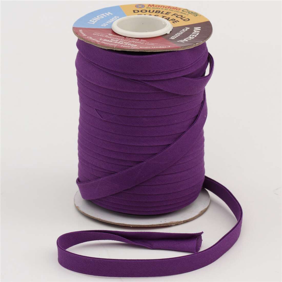 purple half inch wide double fold 1 meter bias tape - modes4u