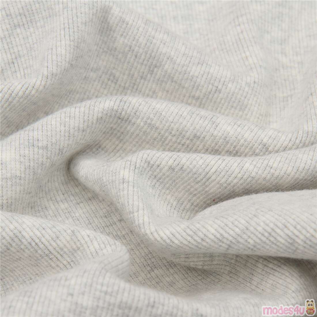 ribbed cuffing tubular knit fabric in light grey Fabric by Japanese ...
