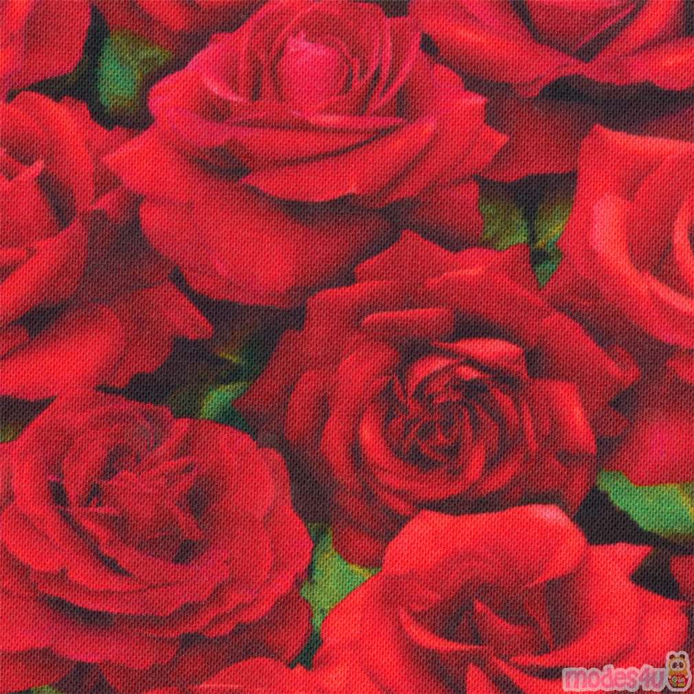 Remnant 35 cm - red roses fabric fabric by Robert Kaufman - modes4u