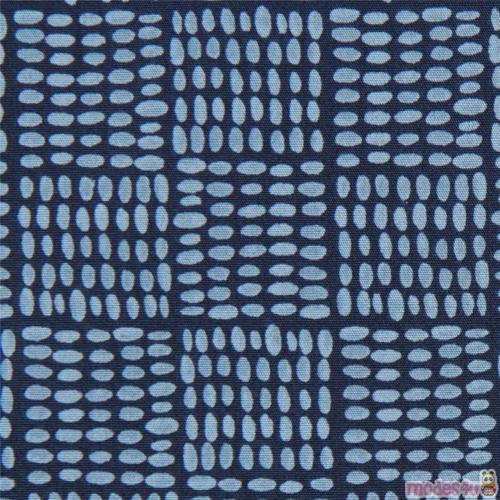 small oval shape navy blue organic poplin fabric by monaluna Fabric by ...