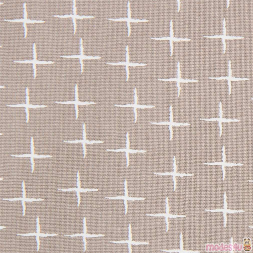 taupe with cross fabric Moda Fabrics Fabric by Japanese Indie - modes4u
