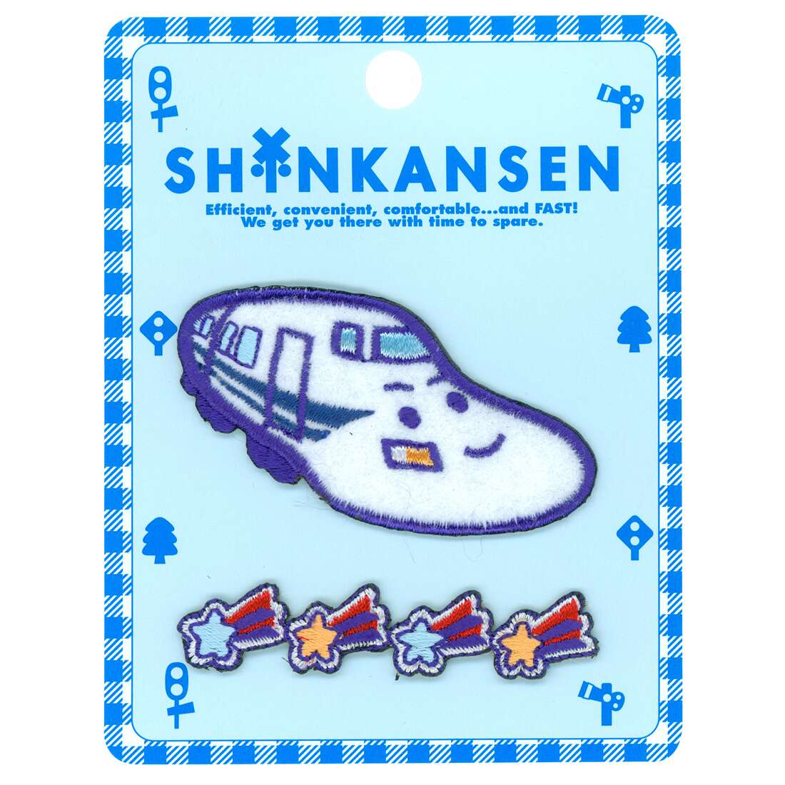 train shooting star decoration iron-on transfer patches 2 pieces - modes4u