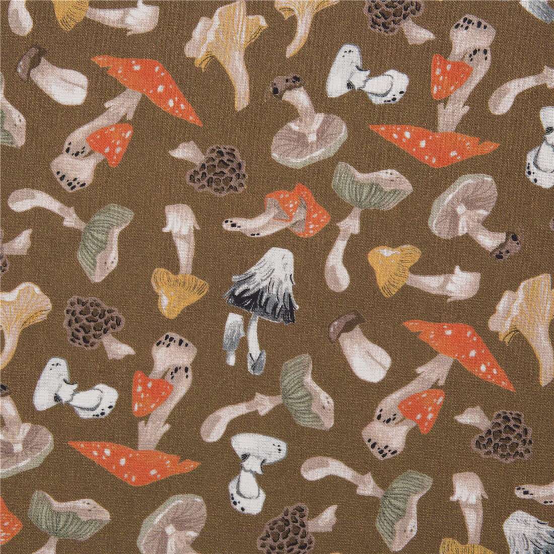Mushroom City Tumbling Toadstool Morels Fabric by Dear Stella - modes4u