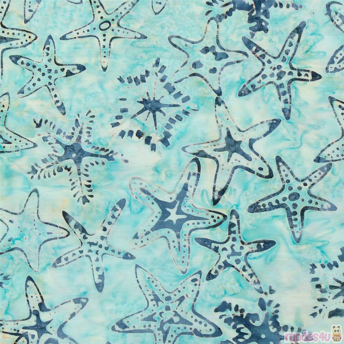 turquoise starfish batik fabric by Timeless Treasures Fabric by ...