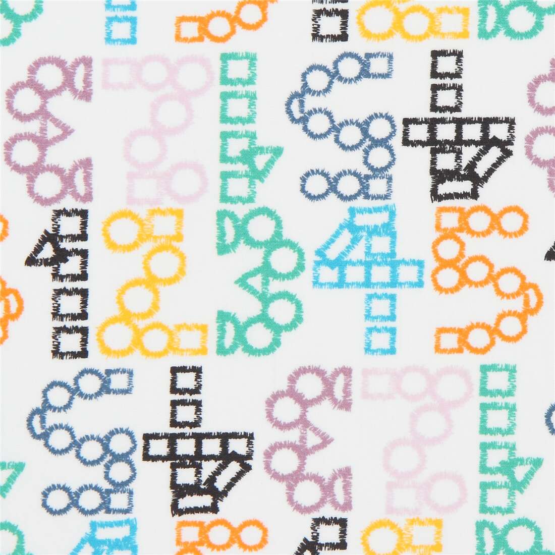 white Art Gallery Fabrics number pattern Fabric by Japanese Indie - modes4u