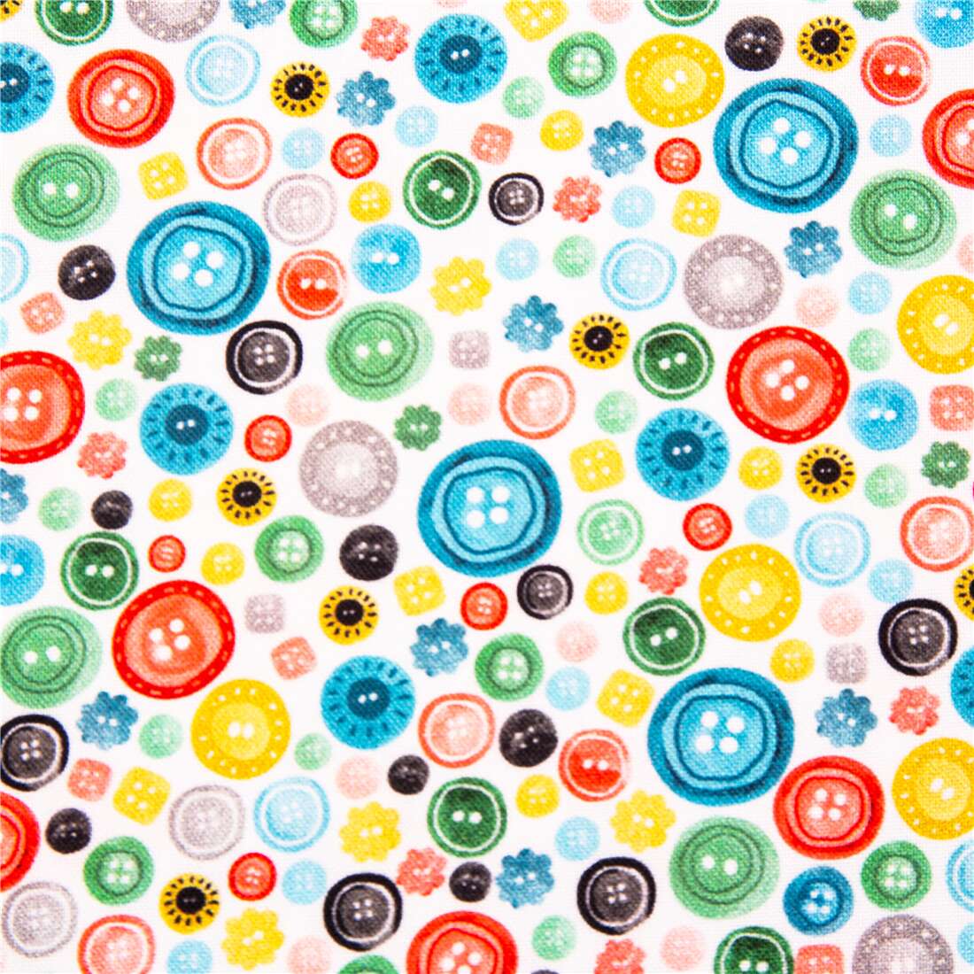 Small Colourful Painted Buttons Fabric by Michael Miller - modes4u
