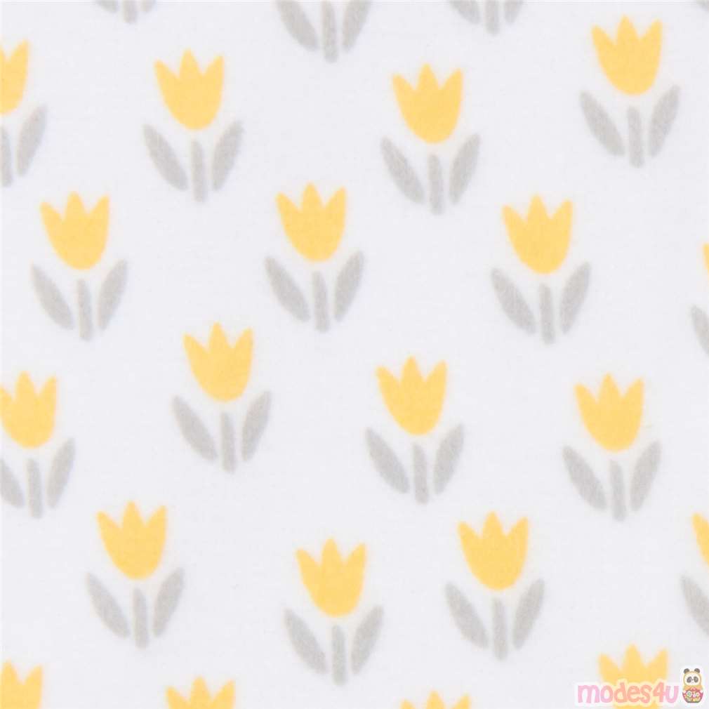 yellow flower small flannel fabric Robert Kaufman white Cozy Cotton ...